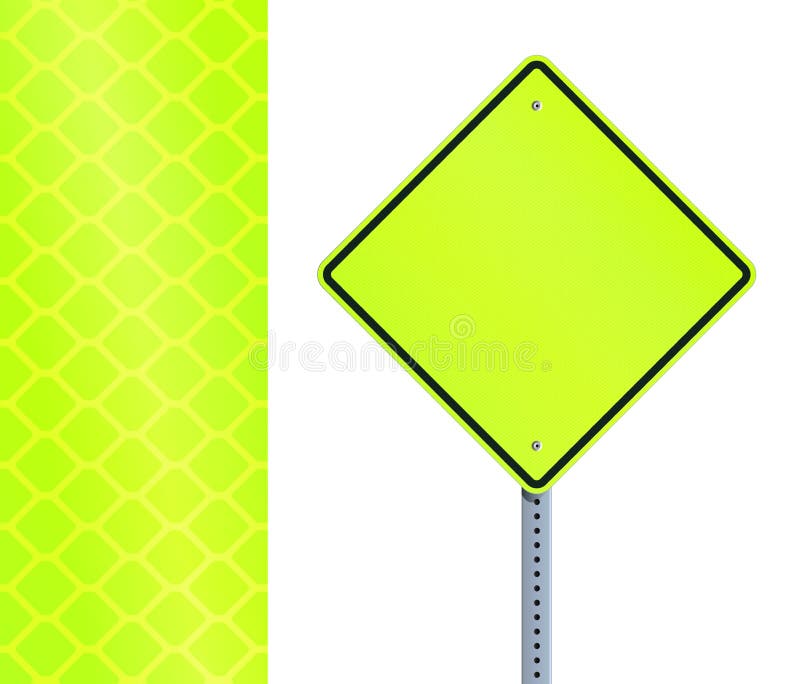 Yellow Fluorescent Road Sign Stock Vector - Illustration of signaling ...