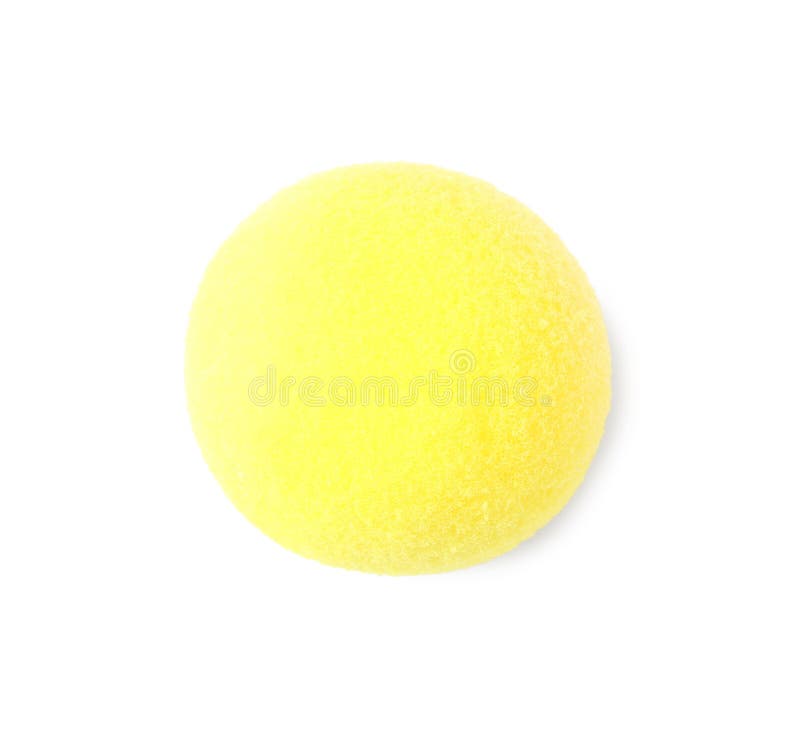Yellow Foam Clown Nose Isolated on White, Top View Stock Image - Image ...