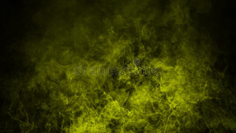 Yellow Fog and Mist Effect on Black Background. Smoke Texture Stock ...