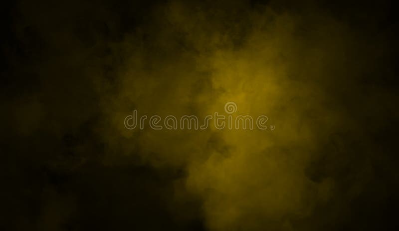 Yellow Fog and Mist Effect on Black Background. Smoke Texture Stock ...