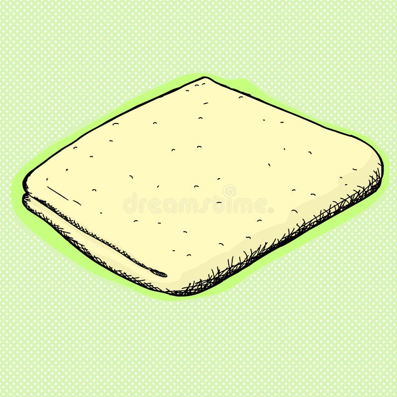 Folded Towel or Cloth. Outline Drawing Stock Vector - Illustration of ...