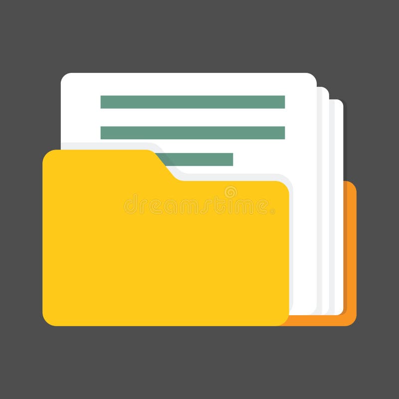 Yellow Folder with Confidential Documents Stock Illustration ...