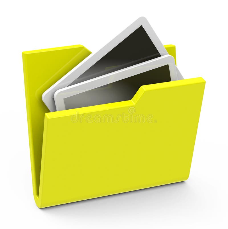 The yellow folder stock illustration. Illustration of organizing - 48783101