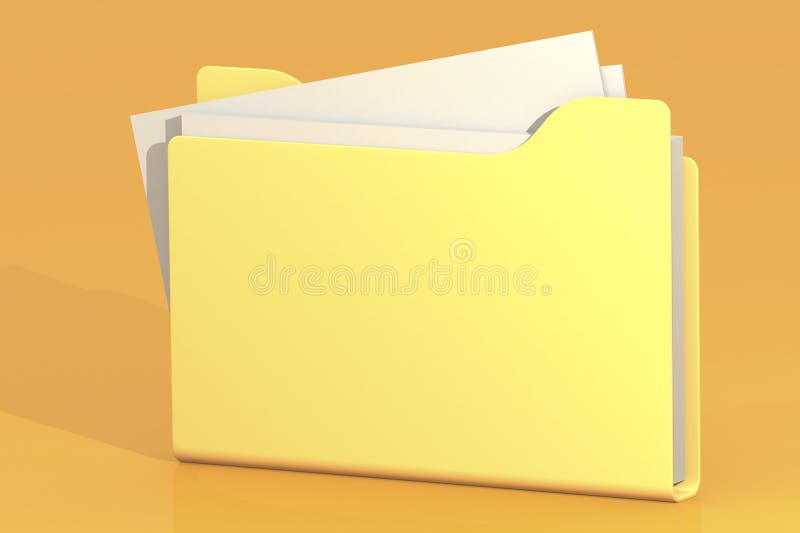 Yellow Folder for Document Storage Stock Illustration - Illustration of ...