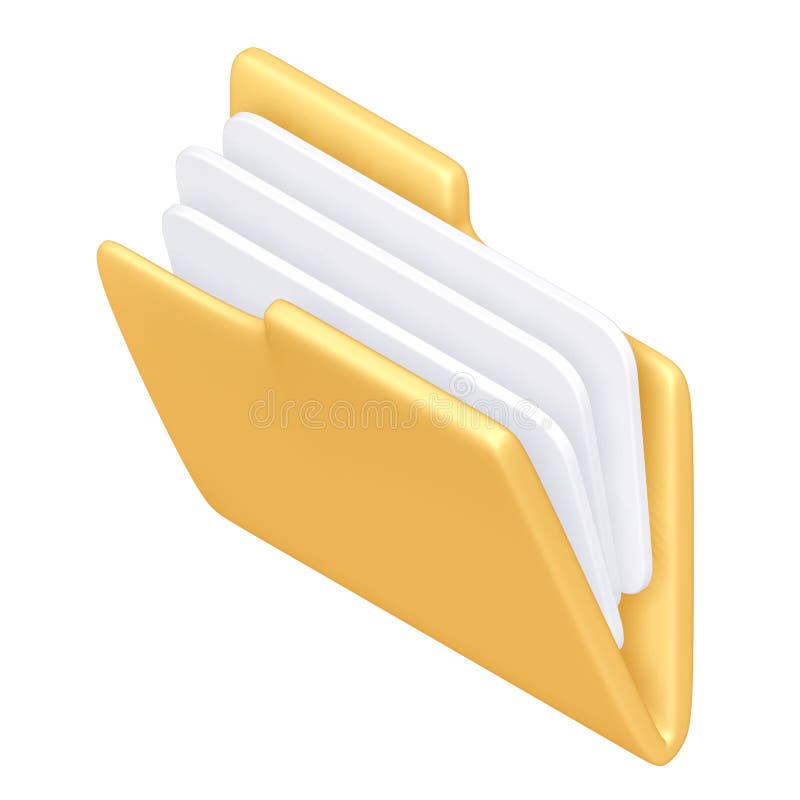 Yellow Folder Icon with Clipping Path, 3d Rendering Stock Image ...