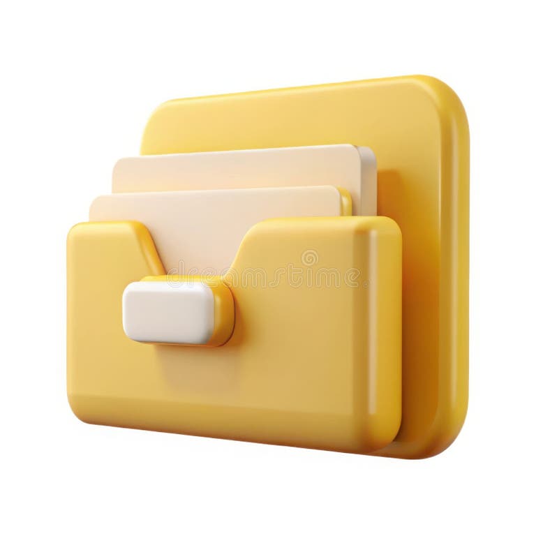 Yellow Folder Icon Data Management Organization Documents Stock ...