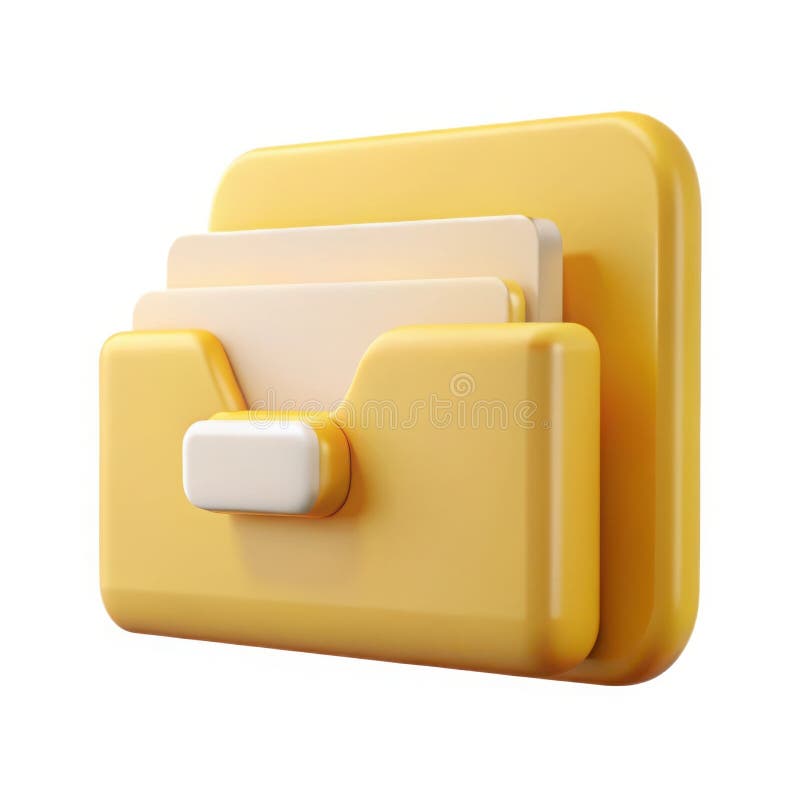 Yellow Folder Icon Data Management Organization Documents Stock ...