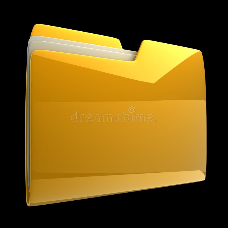 Yellow Folder Icon Music Files 3D Stock Illustration - Illustration of ...