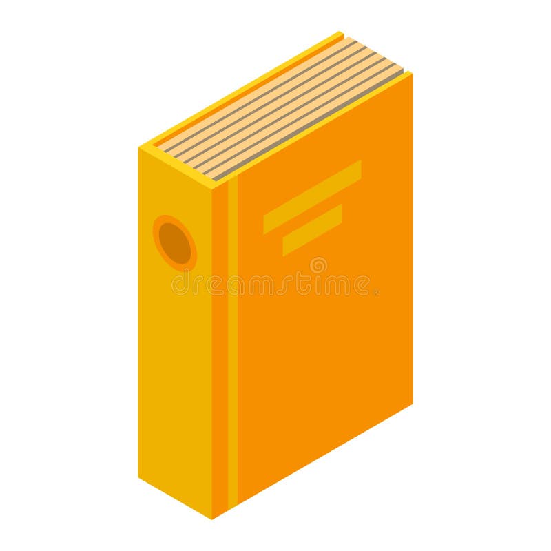 Yellow Folder Icon, Isometric Style Stock Vector - Illustration of ...