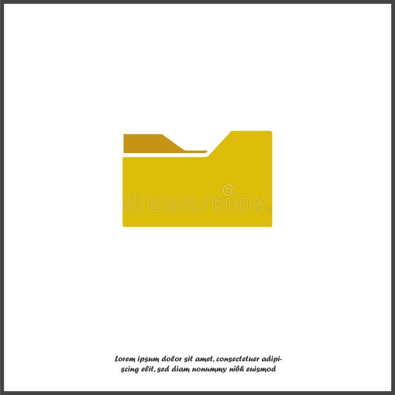 Yellow Folder Icon with a Sheet of Paper. Vector Folder Icon Stock ...
