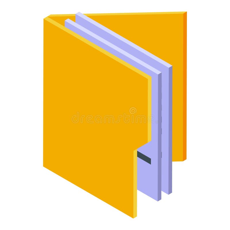 Yellow Folder Opening with Documents Inside Isometric View Stock Vector ...