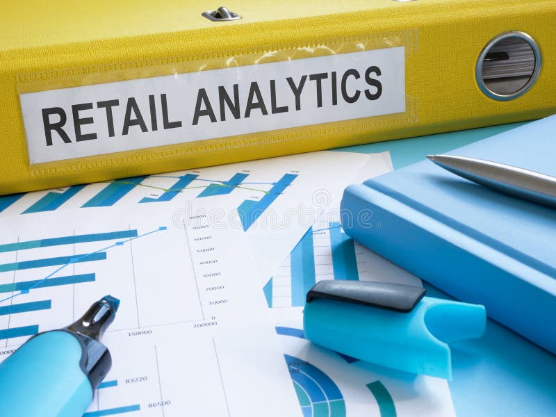 Yellow Folder with Retail Analytics and Charts. Stock Photo - Image of ...