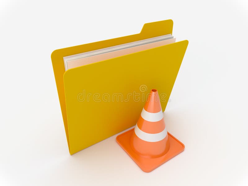 Yellow Folder with Mail Symbol Stock Illustration - Illustration of ...