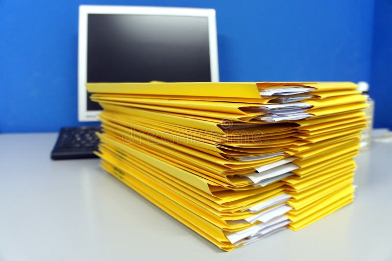 Yellow documents folders stock image. Image of organize - 19018139