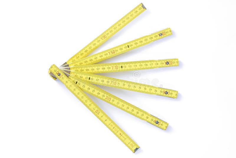 Yellow Folding Measuring Stick Stock Photo - Image of stick, rule: 11649116