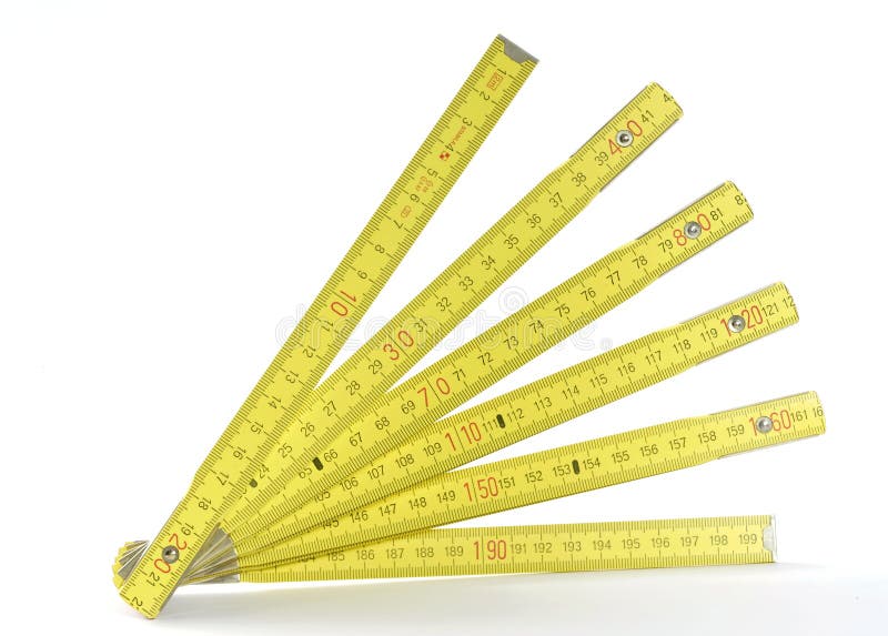 Old Yellow Folding Meter Ruler Measuring Centimeters Stock Image ...