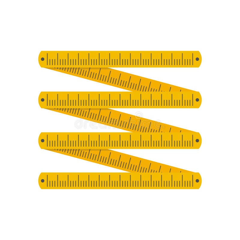 Folding rule icon stock vector. Illustration of hardware - 107208595