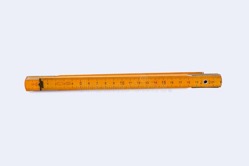 Yellow Folding Ruler Isolated on White Background. Stock Image - Image ...