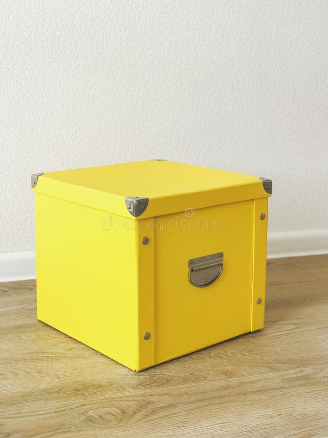 Yellow Folding Storage Box Made of Durable Cardboard for Storing Papers ...