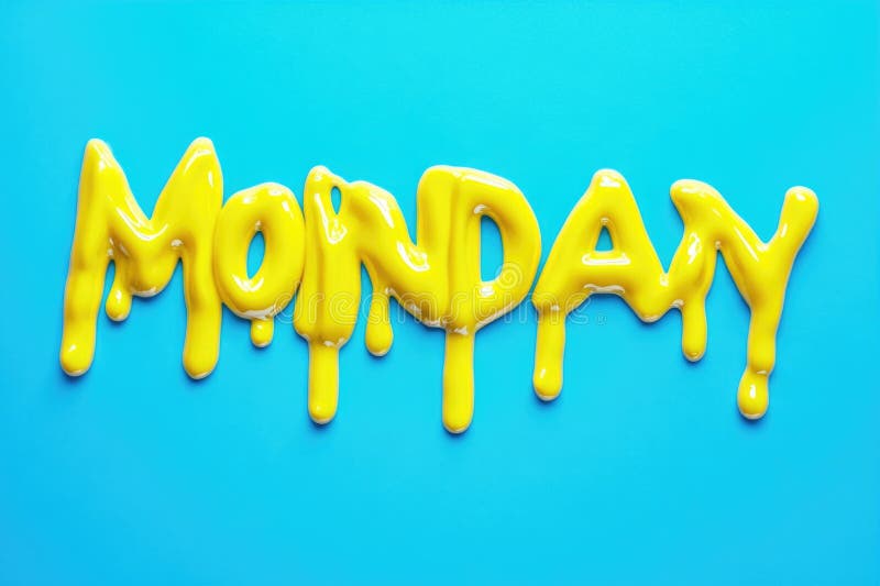 Yellow Font Monday Text Blue Background Stock Photos - Free & Royalty ...