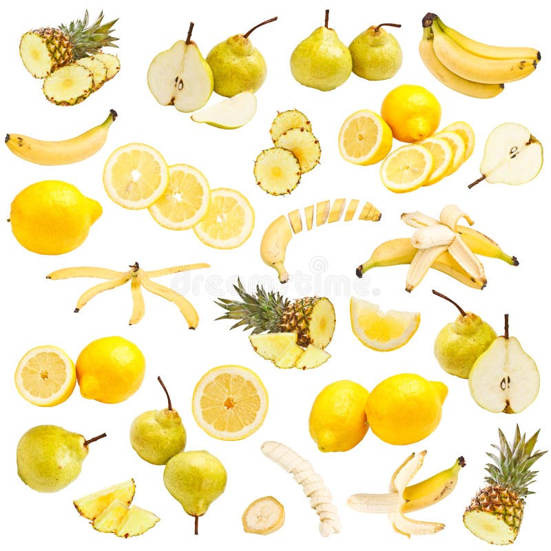 Yellow food collection stock image. Image of vitamin - 26390609