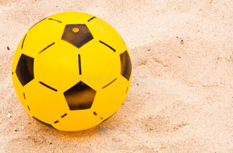 Yellow football. stock image. Image of umbrella, seashore - 25808891