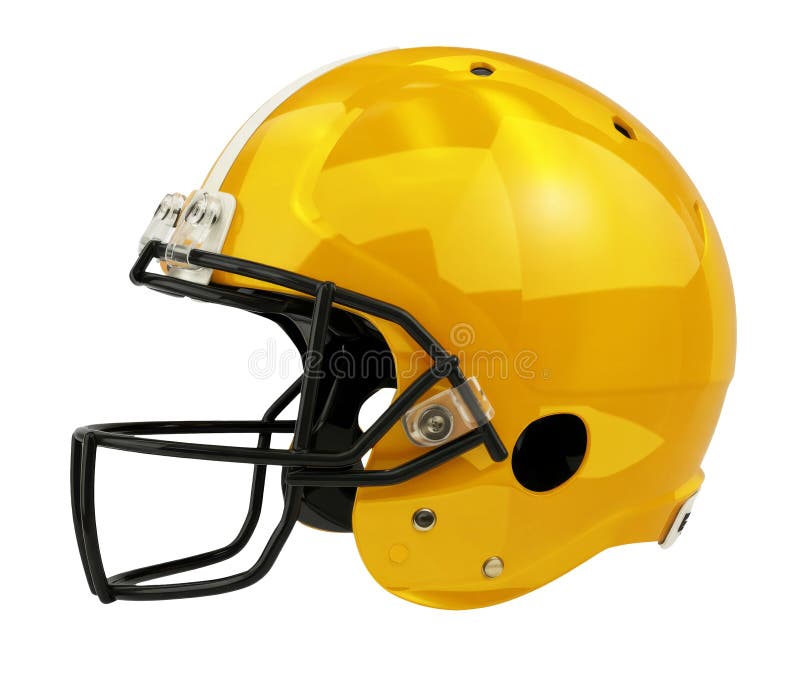 Yellow Football Helmet Isolated on White Background Stock Illustration ...