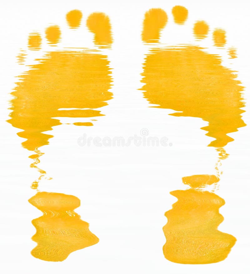 Yellow footprints stock illustration. Illustration of person - 4036585