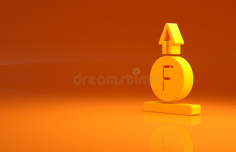 Yellow Force of Physic Formula Calculation Icon Isolated on Orange ...