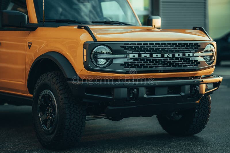 Yellow Ford Bronco Badlands SUV in the USA Editorial Stock Photo ...