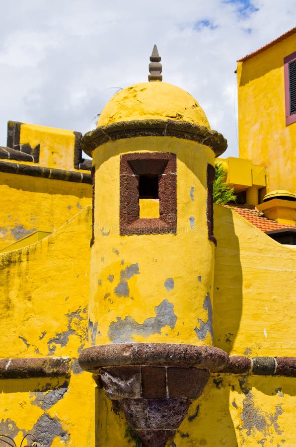 Yellow Fort in Funchal, Madeira Stock Photo - Image of portugal ...