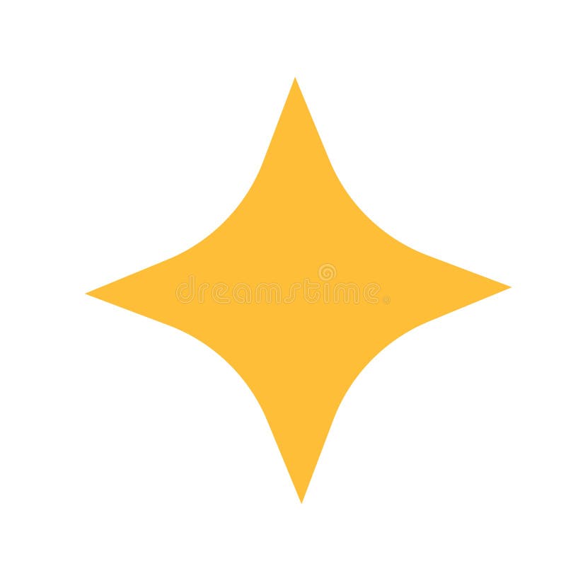 Yellow Four Pointed Star. Vector Illustration for Website, Icon, Logo ...