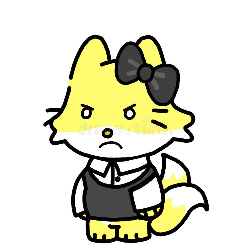 Yellow Fox Wearing Black White Uniform Stock Illustration ...
