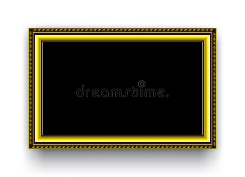 Yellow frame stock vector. Illustration of medium, engraved - 9567749