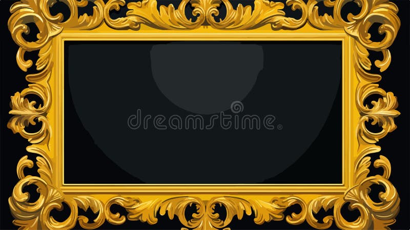 Yellow Frame on Black Painting Backdrop Stock Illustration ...