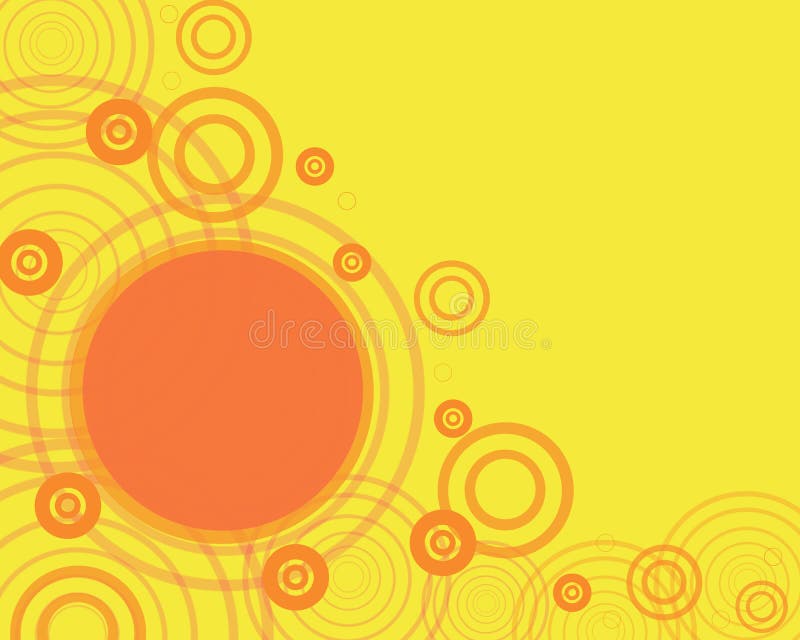 Yellow Frame with Orange Circl Stock Illustration - Illustration of ...
