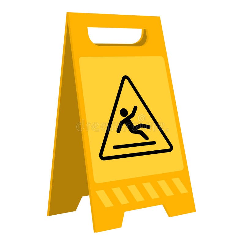 Yellow a Frame Slippery when Wet Floor Sign Vector Stock Illustration ...