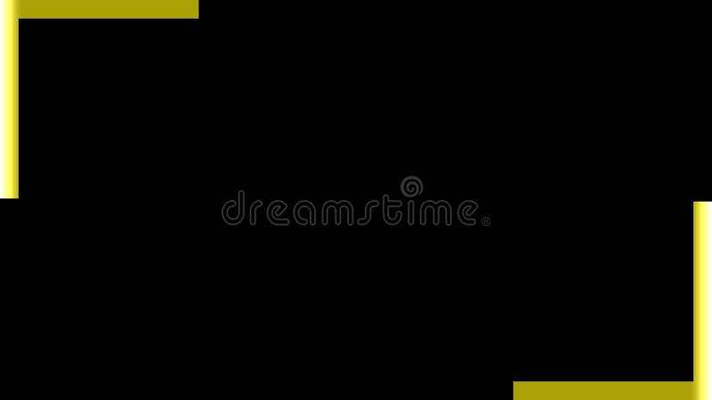 Yellow Frames on Corner, Black Background, 3D Illustrations Stock ...