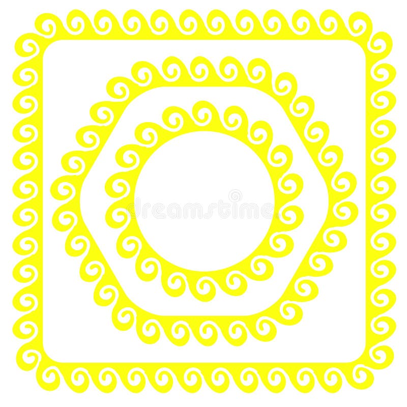 Yellow Frames stock vector. Illustration of curl, antique - 58261737