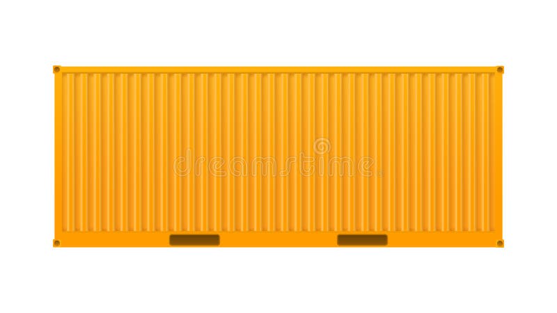 Yellow Freight Container. Large Container for Ship Isolated on a White ...