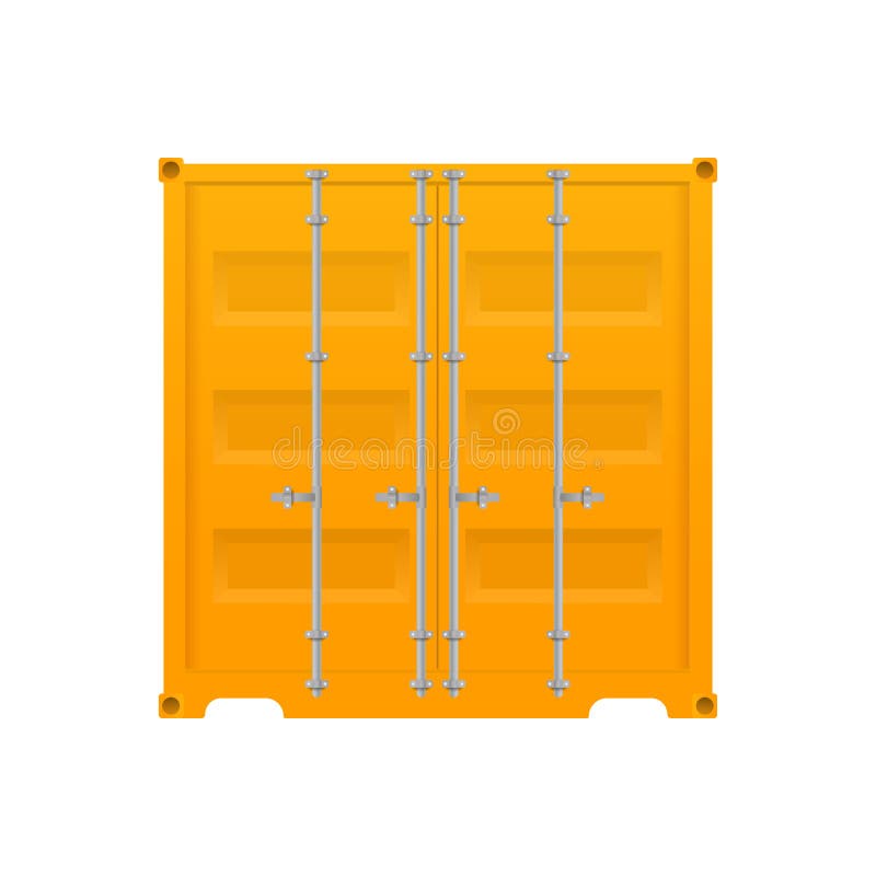 Yellow Freight Container. Large Container for Ship Isolated on a White ...