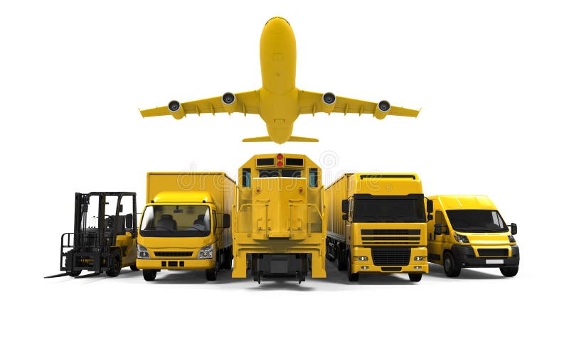 Yellow Freight Transportation Stock Illustration - Illustration of post ...