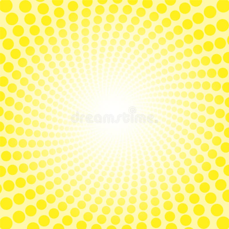 Yellow Freshness Spirale Sun Light Center Dot Pattern Background Stock ...