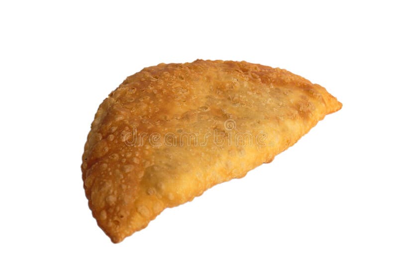 Yellow Fried Cheburek with an Appetizing Look on a White Background for ...