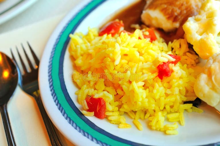 Yellow fried rice stock photo. Image of asian, meal, cook - 18604414