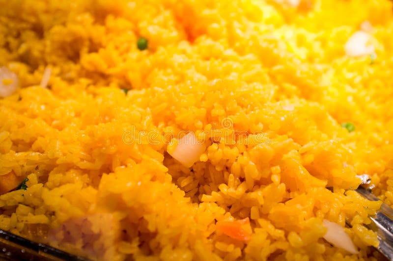 Yellow Fried Rice stock image. Image of closeup, sprouts - 72309911