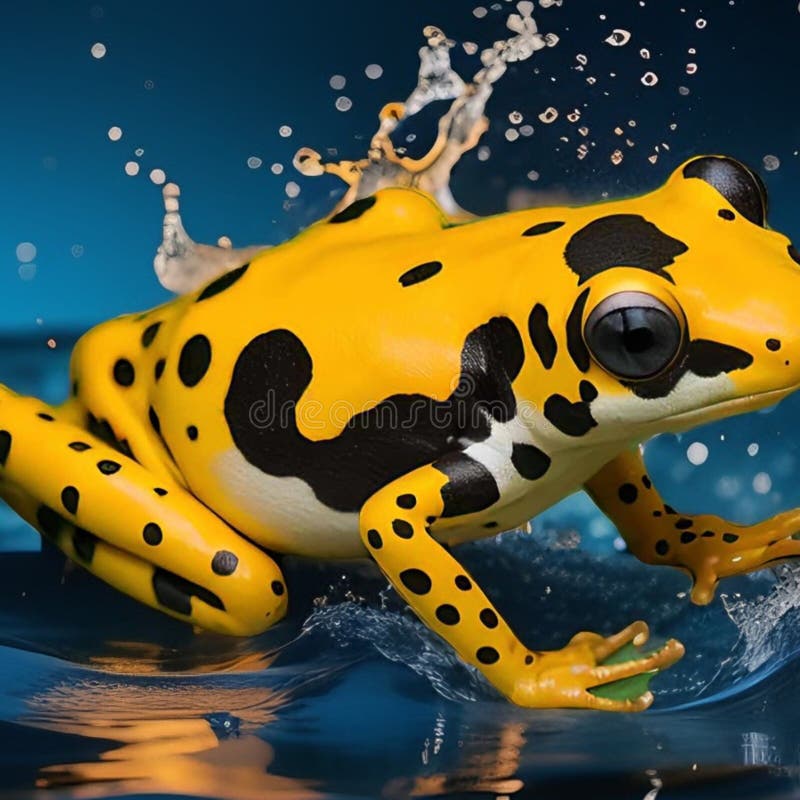 Yellow Frog in water stock illustration. Illustration of yellow - 309324737