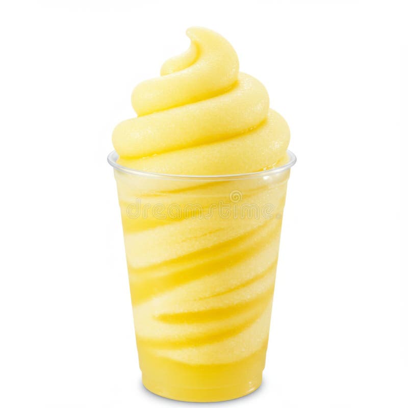 Yellow Frozen Pineapple Dessert in Plastic Cup Stock Illustration ...