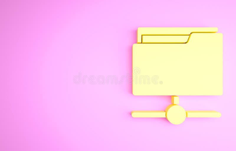 Pink FTP Folder Icon Isolated on Pink Background. Software Update ...