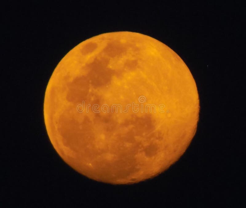 The Yellow Full Moon on Black Background Stock Image - Image of sphere ...